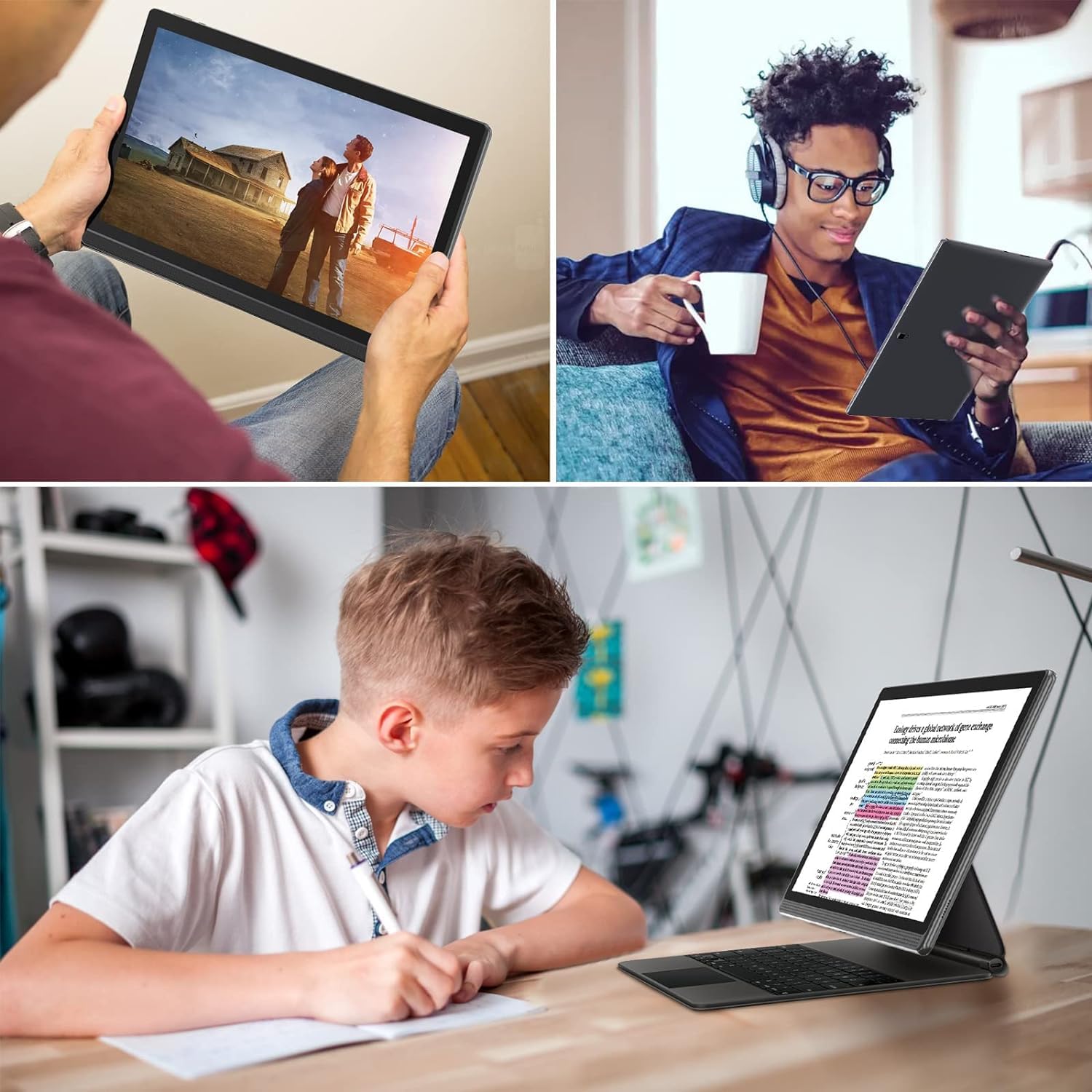 MESWAO 14.1 Inch Large Tablet PC, Android 12 Tablet with 1920 * 1080 IPS HD Display, Computer Tablets with Bluetooth 4.1 and GPS and 10000mAh Long Battery for Work/Study