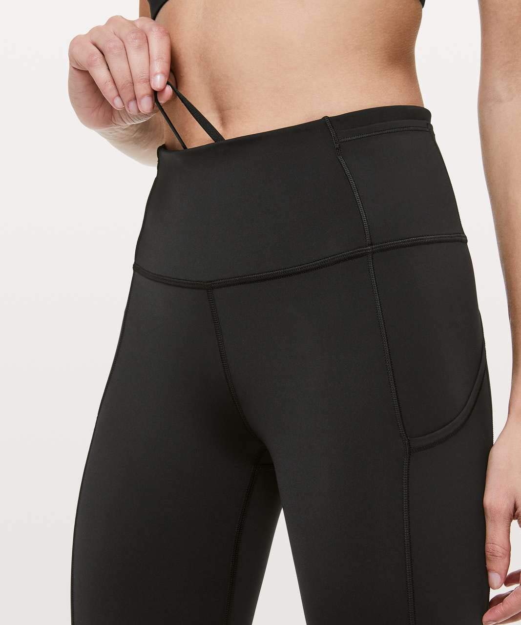 lululemon Fast and Free Hi-Rise Crop 19" (Black (Reflective), 12)