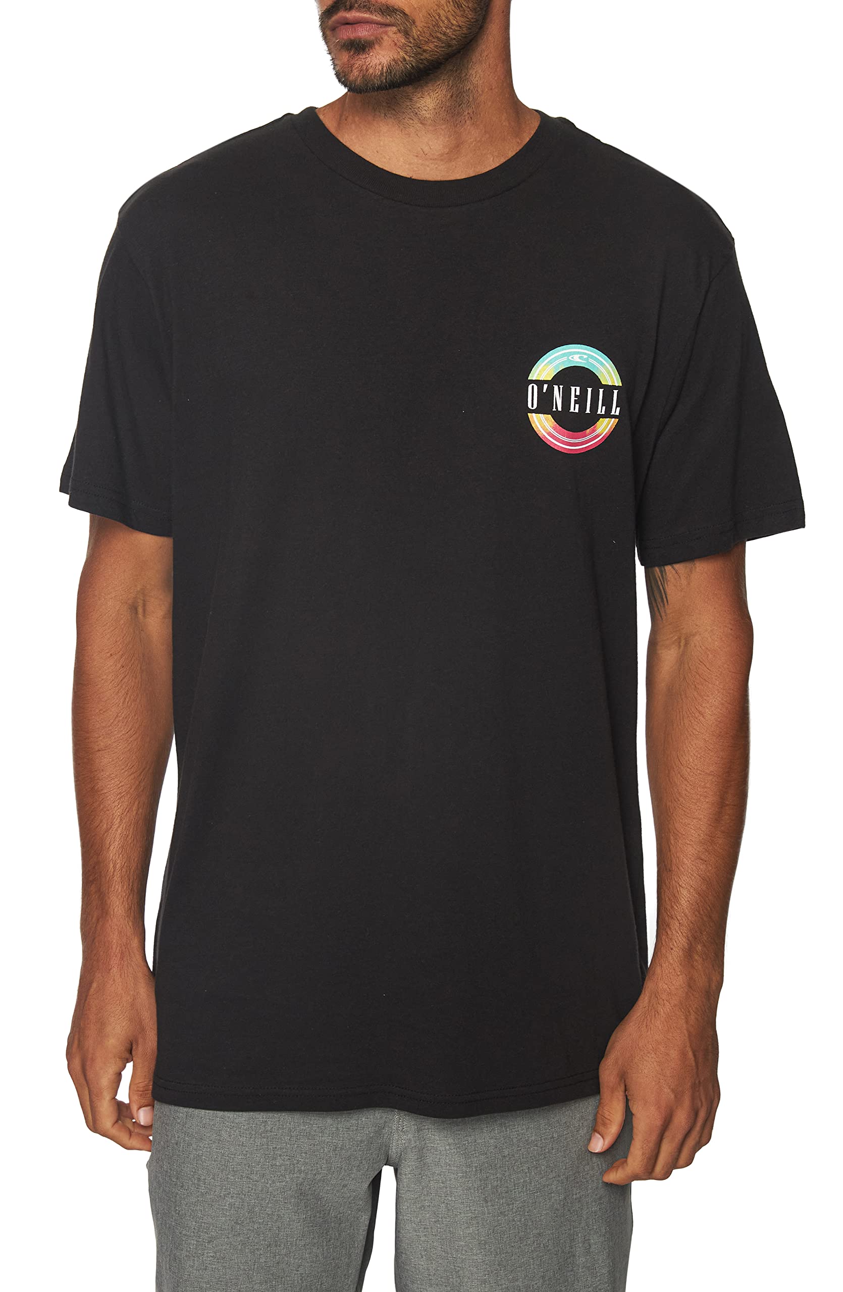 O'NEILL Mens Brackets Graphic Short Sleeve T-Shirt, Black, L