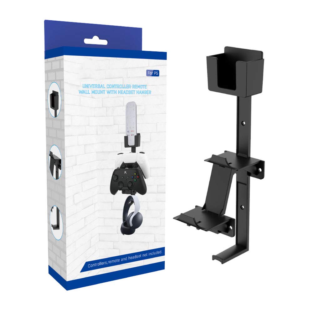 Manford Inc Stand Hook Organizer for Your Video Game Accessories,Universal Wall Mount Game Controller Stand Holder for Nintendo Switch/Switch lite/Xbox one/Playstation PS4/Playstation PS5(Black)