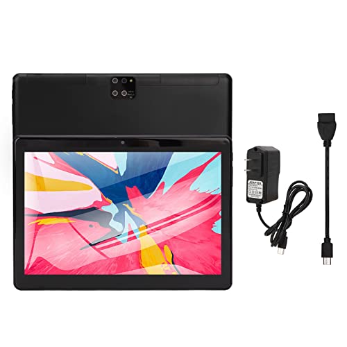 Tablet PC, 100240V Black 6GB 128GB 2.4G 5G WiFi 10.1 Inch Tablet Front 8MP Rear 16MP for Reading for 10.0 (US Plug)