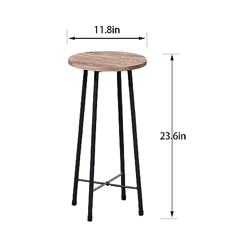 VECELO 24" Round BarStools, Modern Bar Stools Counter Height, Bistro Seats with Wood Surface, Simple Chairs for Living Room Dining Room, Breakfast Dinner Nap Conference, Maple