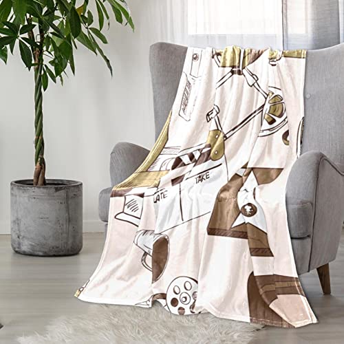 VBFOFBV Bedding Fleece Blanket, Decorative for Bedroom Sofa Floor, Movies Tool Pattern Retro