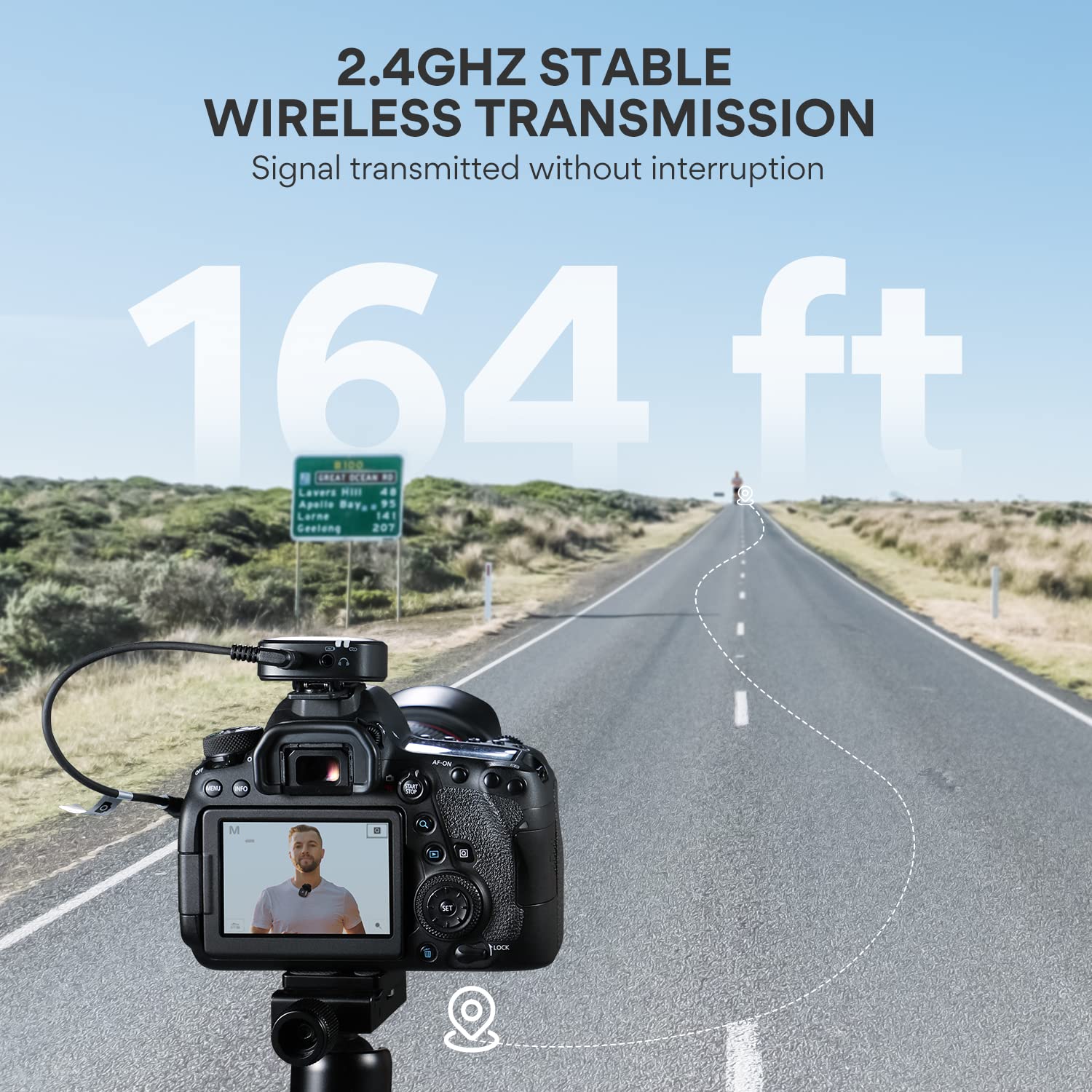 MAONO Compact Wireless Lavalier Microphone, 2.4GHz Dual Lapel Mics with Real-time Monitoring, Gain Adjustment and Mute for Interview, Vlogging, Live Streaming, Phone, Camera (WM820 A1)