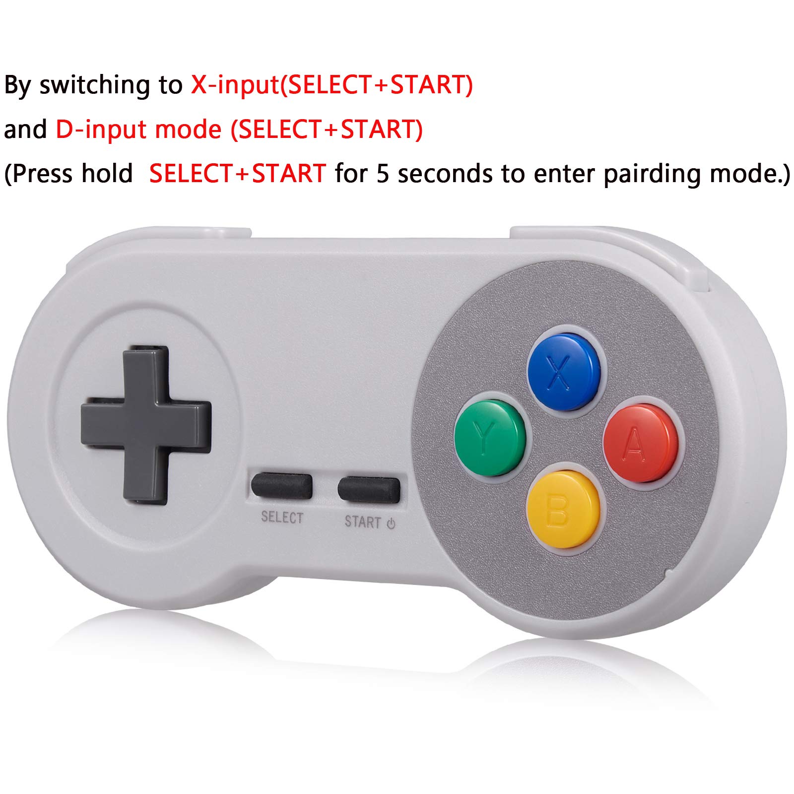 miadore 2Pack 2.4GHZ Wireless SNES Controller for Super SNES/NES Classic PC Games,Rechargeable USB Controller Wireless Game Controller Gamepad for Windows PC MAC Linux Raspberry Pi Retropie Emulator