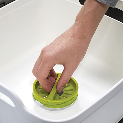 Joseph Joseph Wash & Drain Kitchen Dish Tub Wash Basin with Handles and Draining Plug, 9 liters, White