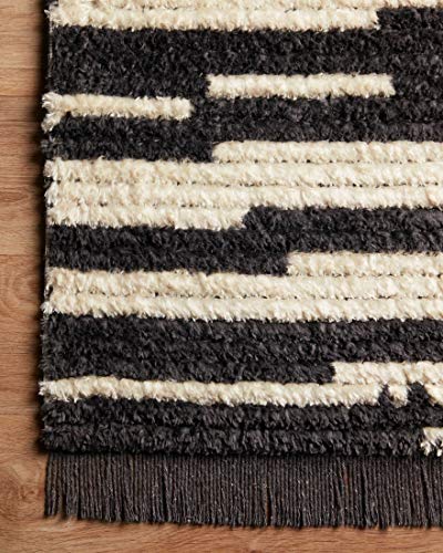 Loloi Chris Loves Julia x Alice Cream/Charcoal 5'-2" x 7'-6" Area Rug
