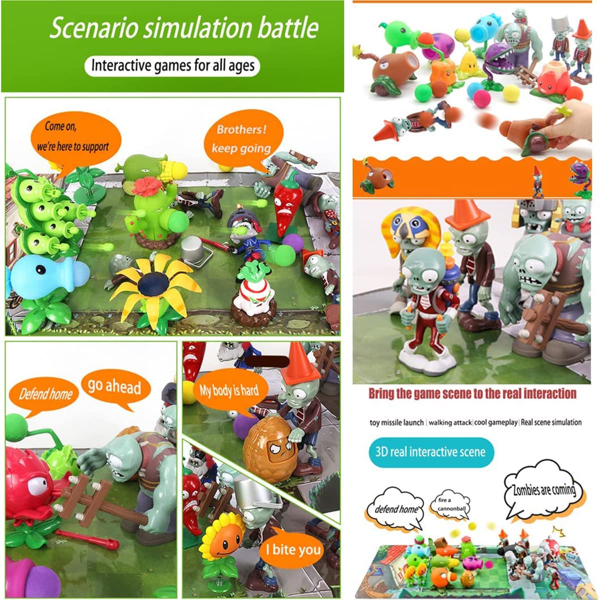 Plant Toy and Zombie Toy,Action Figures,Plant Shooting Zombie Toy,The Battle Between Plants and Zombies,Storage Box,Combat Map,Children's Toy