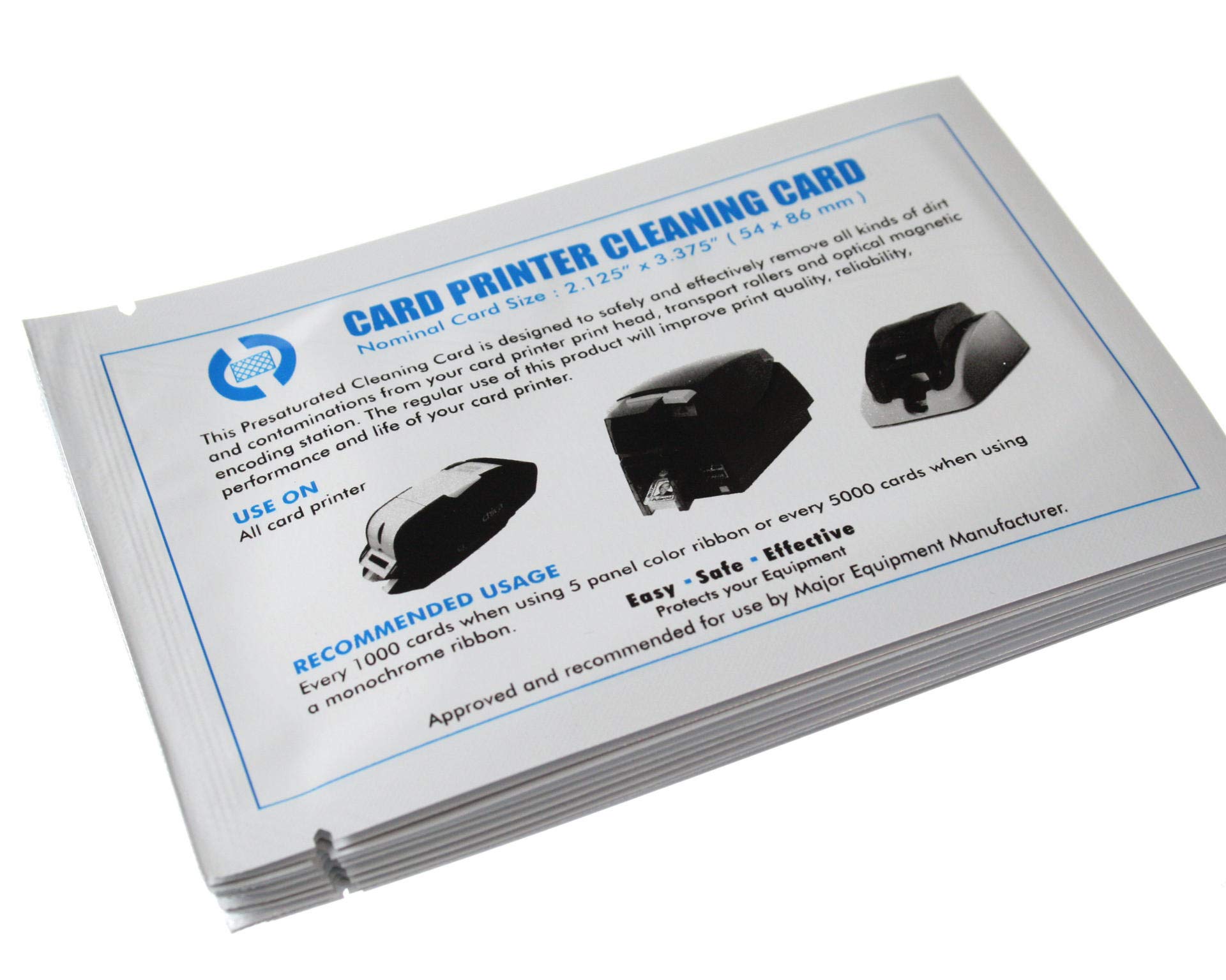 UBICON Card Reader Cleaning Card - Pre-Saturated with 99.9% IPA, Effective Dirt and Oil Remover, Compatible with ATM, POS, Swipe and Smart Card Readers - 2.125 x 3.375 Inches (10)