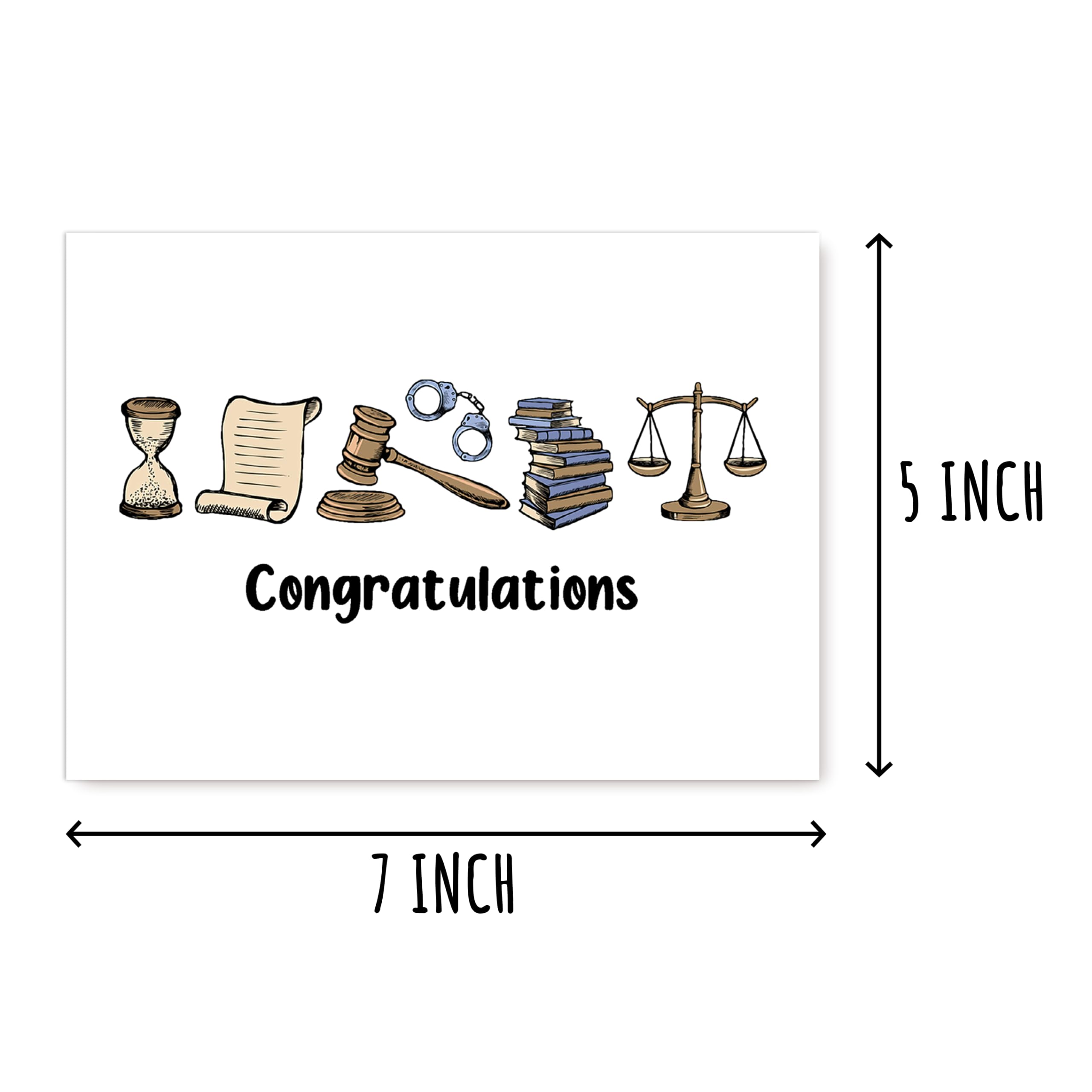 VKNDesigns Congratulations Card - Card For Law Student - New Lawyer Congrats Card - Graduation Greeting Card - Lawyer Congrats Card, White