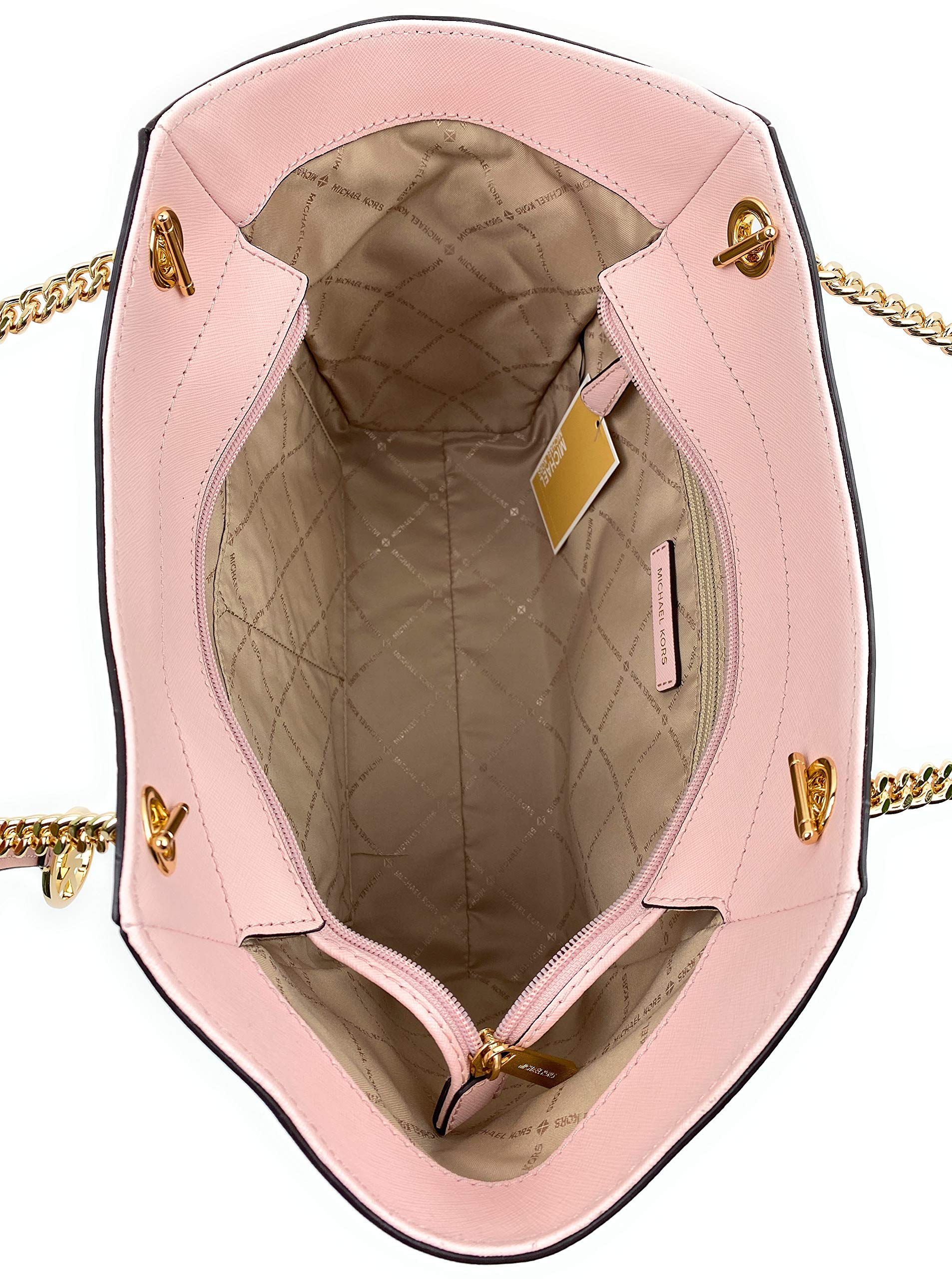 Michael Kors Jet Set Travel Large Chain Shoulder Tote bundled with Michael Kors Jet Set Travel Trifold Wallet (Powder Blush)