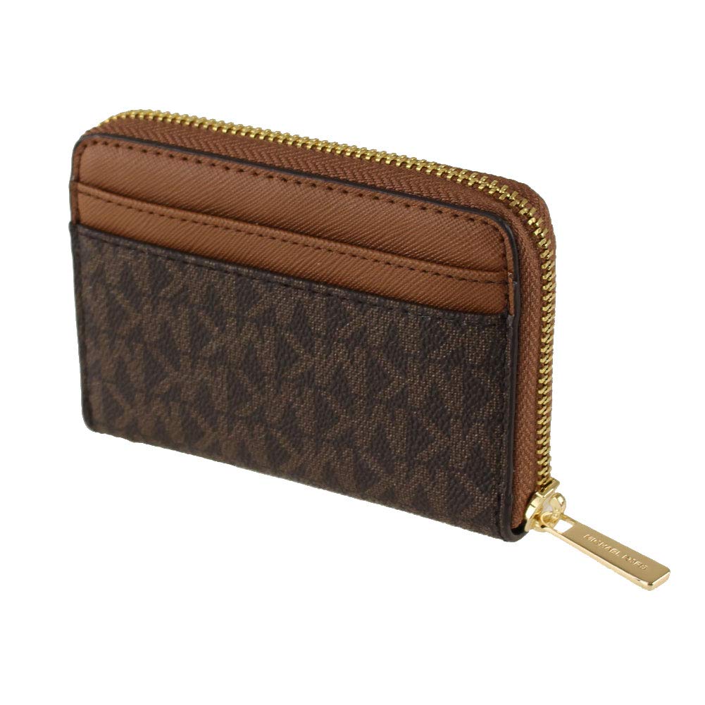 Michael Kors Jet Set Travel Medium Zip Around Faux Leather Card Case (Brown/Luggage)