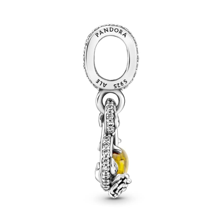 PANDORA Disney Belle Infinity & Rose Flower Pendant, 925 Sterling Silver - 399525C01