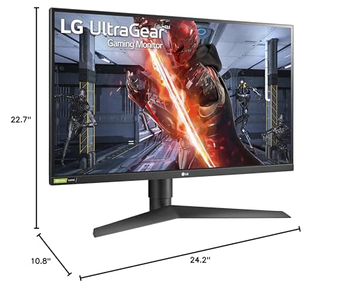 LG 27GN750-B UltraGear Gaming Monitor 27” FHD (1920x1080) IPS Display, 1ms Response, 240HZ Refresh Rate, G-SYNC Compatibility, 3-Side Virtually Borderless Design, Tilt, Height, Pivot Stand - Black