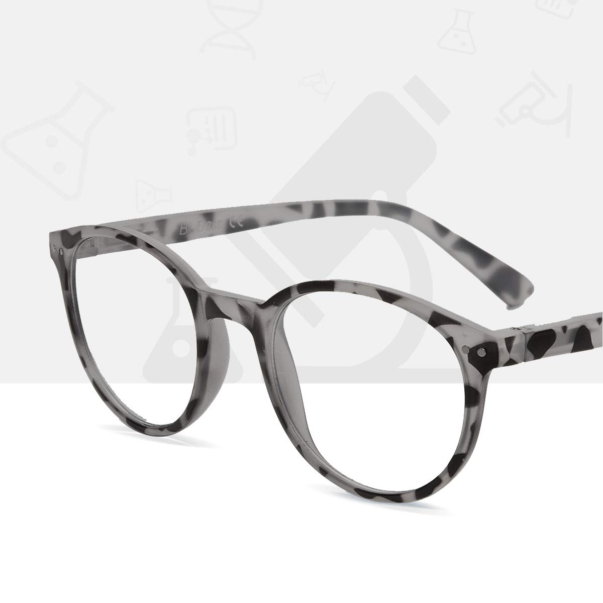 Leaead Blue Light Blocking Glasses BluErase Lens Round Frame Multiple Colors Anti Eyestrain Anti-UV Computer/Gaming/TV/Phones Glasses for Women/Men(Leopard)
