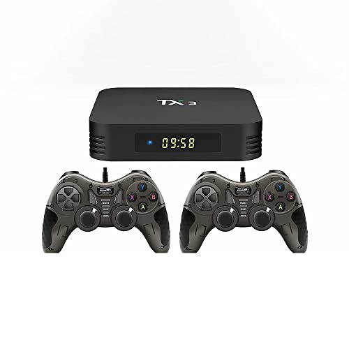 Retro Game Console, Built-in 90,001 Classic Games, 256G Plug and Play Video Game Console, 4K HD Emulator Console Compatible with Atari/PS1/MAME, Game System with S905X3 Quad-core(2 Wired Controllers)