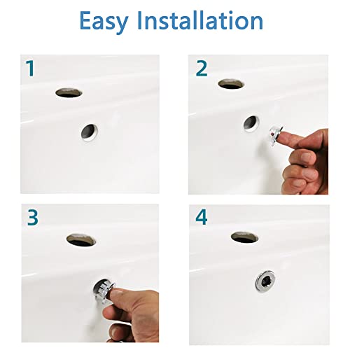 Sink Overflow Trim Ring 2 Packs, Bathroom Kitchen Sink Basin Overflow Sink Hole Cover Solid Weight, Fit for 0.8 Inch-0.91 Inch Sink Trim Holes, Copper, Matte Black