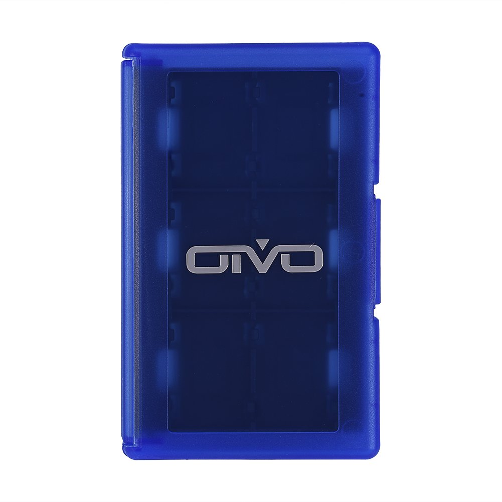 Switch Game Case,24-in-1 TF Card Box, Game Memory Case Holder Carrying Storage for Switch Protective Blue Cases Cards and from (Blue) [video game]