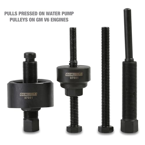 OEMTOOLS 37031 Power Steering Pulley Puller and Installer Kit, Removes and Installs Power Steering Pump Pulleys on Most Domestic Vehicles, Ford, GM, VW , green