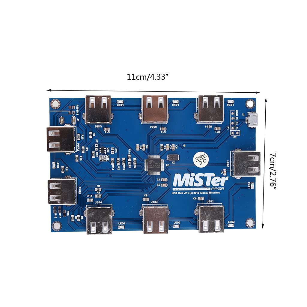 TONKBEEY Manual Welding Mister USB HUB v2.1 Extender Board for Mister FPGA 7 USB Ports Mister IO Board Set for Terasic DE10-Nano Floppy Drive 3.5 External