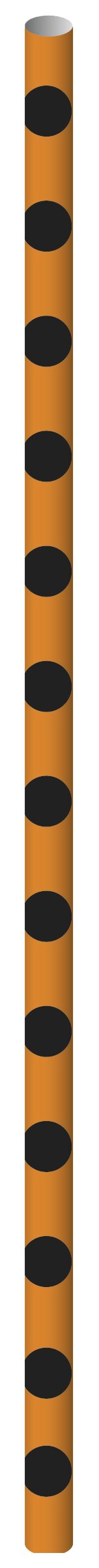 Orange & Black Polka Dot Halloween Paper Straws, 10ct