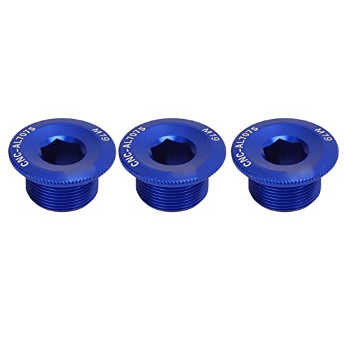 Raguso M19 Crank Screw, Rustproof 3pcs Bike Crank Cover Screws for Road Bikes(Blue)