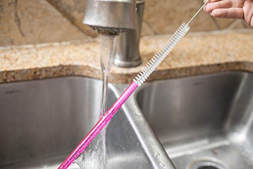 Reusable Wine Bottle Straws - Pack of 6 - Includes Straw Cleaning Brush - Perfect Hostess Gift or White Elephant Gift Idea
