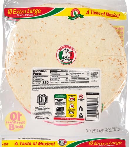 La Banderita Burrito Large Flour Tortilla, 25 oz