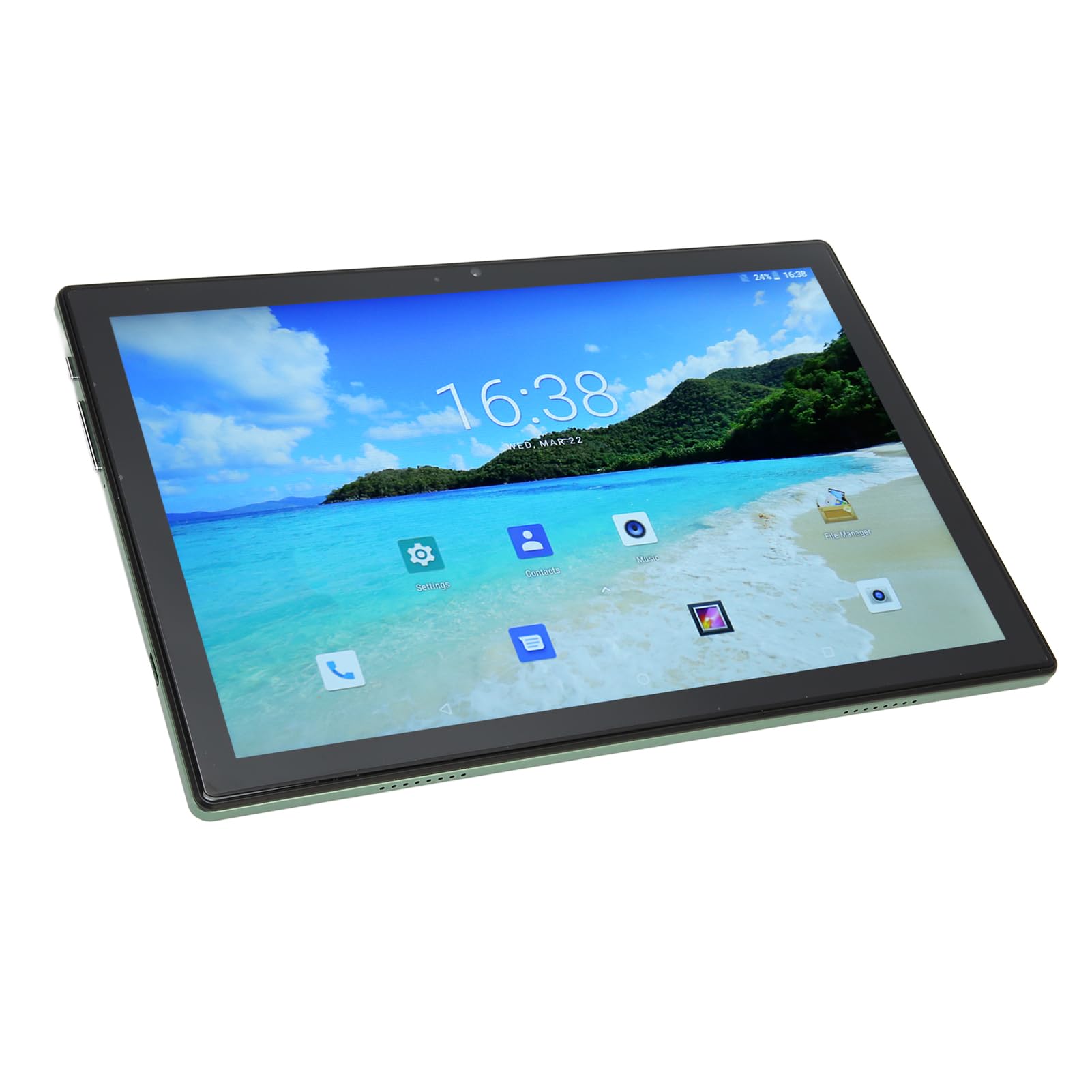 Luqeeg Tablet, 8GB 256GB Front 5MP Rear 13MP Clear Dual Speakers 10.1 Inch 2 in 1 Tablet Green for Travel (US Plug)