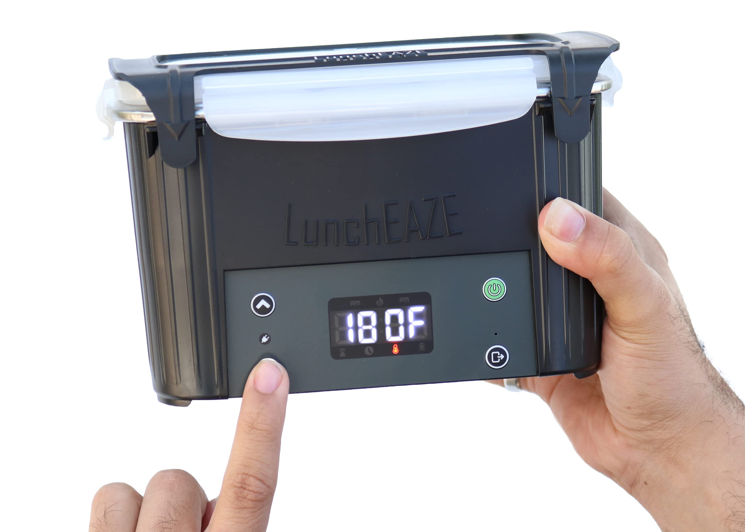 LunchEAZE Lite - Cordless, automatic, smart self heated electric lunch box, for jobsites, travel, office, or students