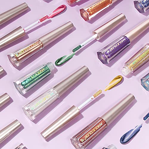 Junhe Glitter Metallic Liquid Eyeshadow Eye Shadow Long Lasting and Pigmented Sparkling &Shimmer Eyes Makeup One-Swipe Coverage 0.10 Floz (#11 Purple)