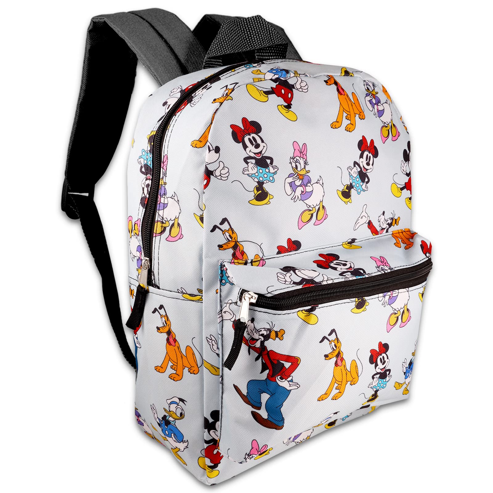 Mickey and Friends Backpack for Kids Set - Mickey School Bag Bundle with 16" Mickey and Minnie Backpack, Mickey Stickers, Water Bottle, More | Mickey Mouse Backpack for Boys