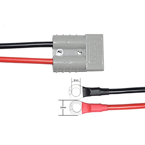 LIXINTIAN 10AWG Battery Adapter Cable,with O-Type Terminal and 45A Connector-1 m/3.28ft