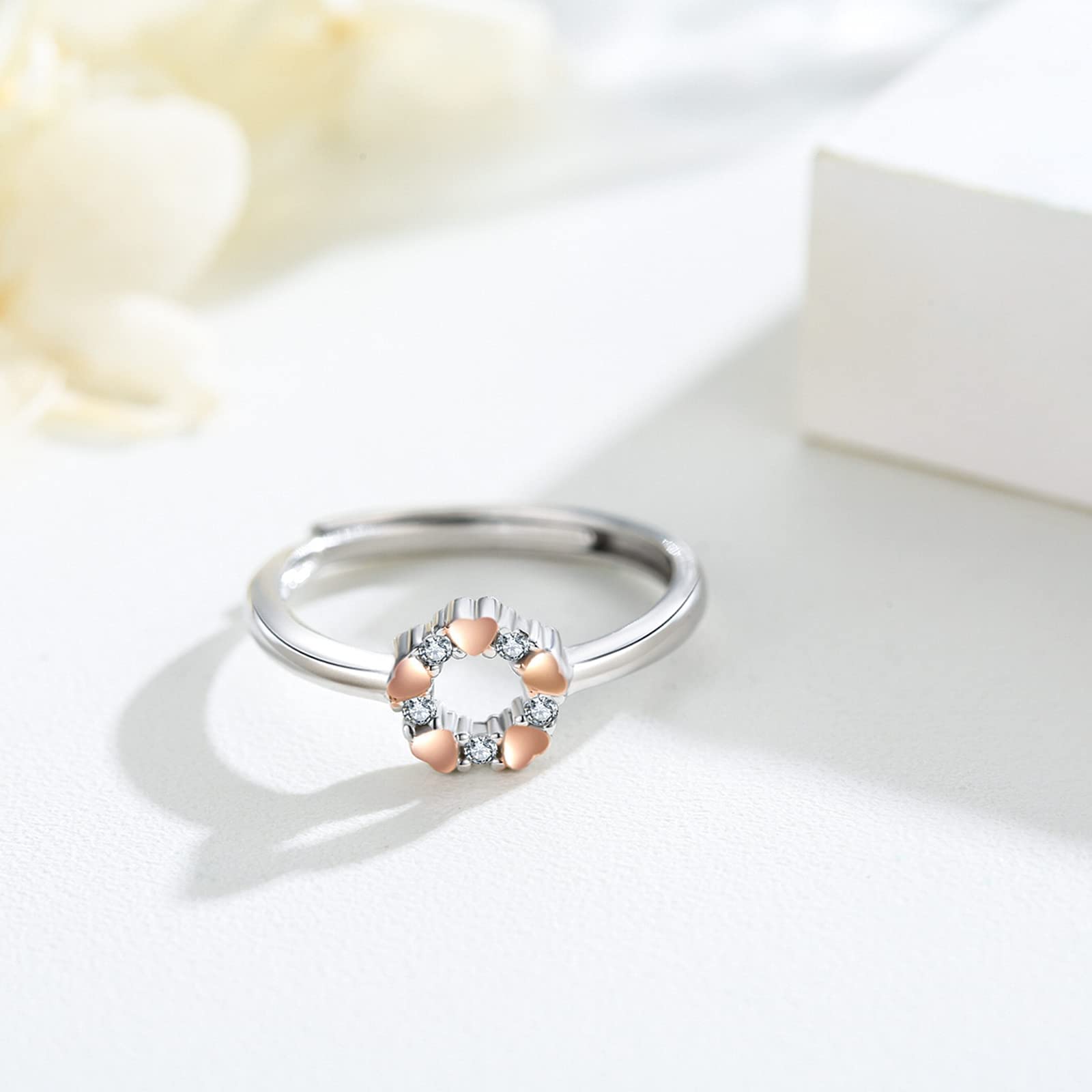 OHAYOO 926 Sterling Silver Ring for Women Adjustable Dragon/Dinosaur/Butterfly/Daisy/Planet/Lotus/SquirrelRing for Women
