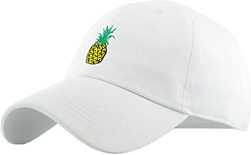 KBSV-021 WHT2 Daddy Dad Hat Pineapple Vacation Baseball Cap Vintage Distressed Classic Polo Style Adjustable
