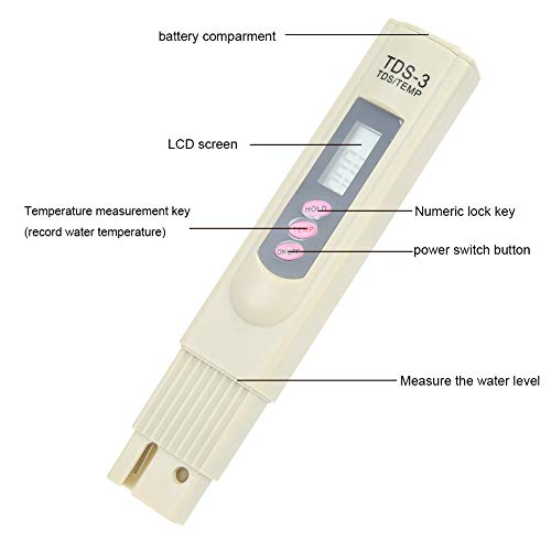 Zerodis TDS Meter Digital Water Tester Aquarium Water Quality Temperature Test with LCD Display for Fish Tank