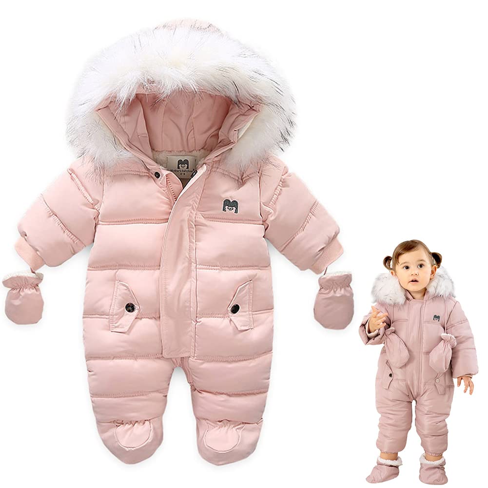 UVIPC Baby Winter Snowsuit Toddler Winter Suit Outwear Hooded Snow Outfit Footie Snow Suit for 3-24M