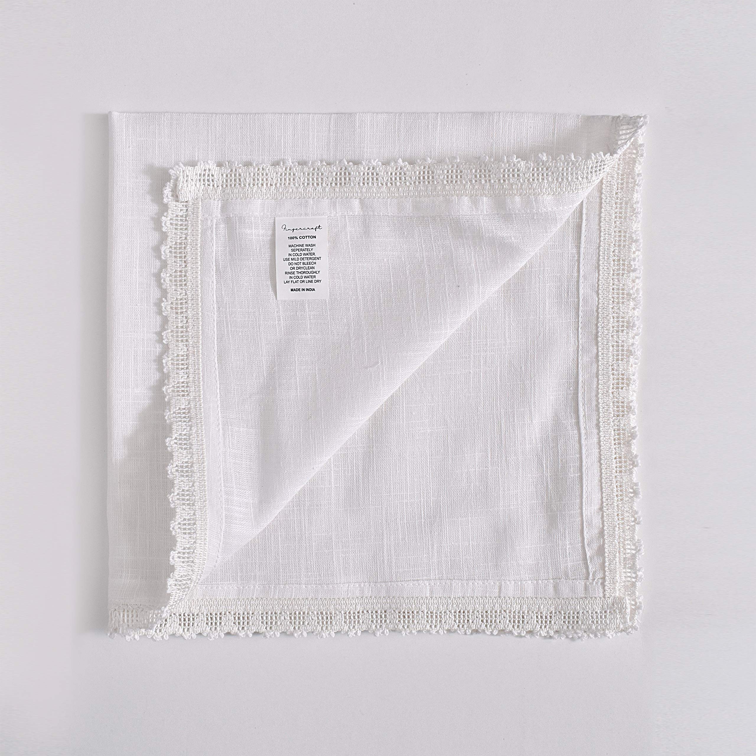 Napkins Oversized Dinner Table in 100% Cotton 12 Pack 20x20 Inch, Mitered Corners for Every Day Use Hotel,Wedding,Parties,Good Absorbency White