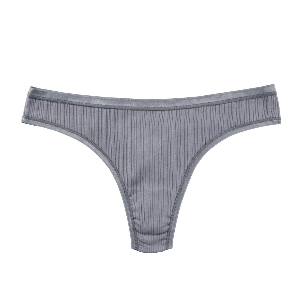 KNITLORD 6 Pack Women's Thongs Underwear Cotton Breathable Panties Hipster Bikini (L)