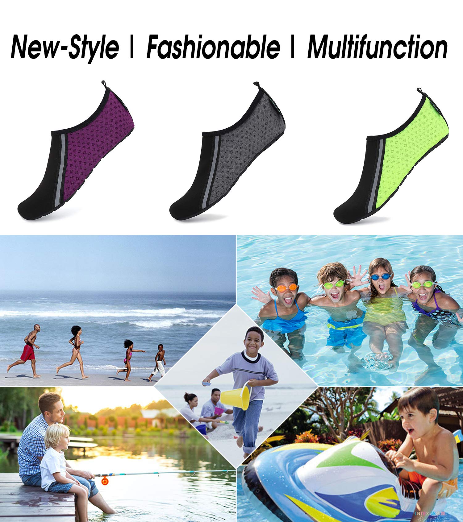Mens Womens Quick Dry Water Shoes Barefoot Aqua Socks Beach Swim Diving Surf Kayaking Yoga Trip Outdoor Exercise