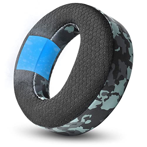 WC Freeze PS5 - Hybrid Fabric Cooling Gel Replacement Earpads for Sony Playstation 5 PS5 Pulse 3D Headphones Made by Wicked Cushions, Improved Durability, Thickness and Sound Isolation | Black Camo