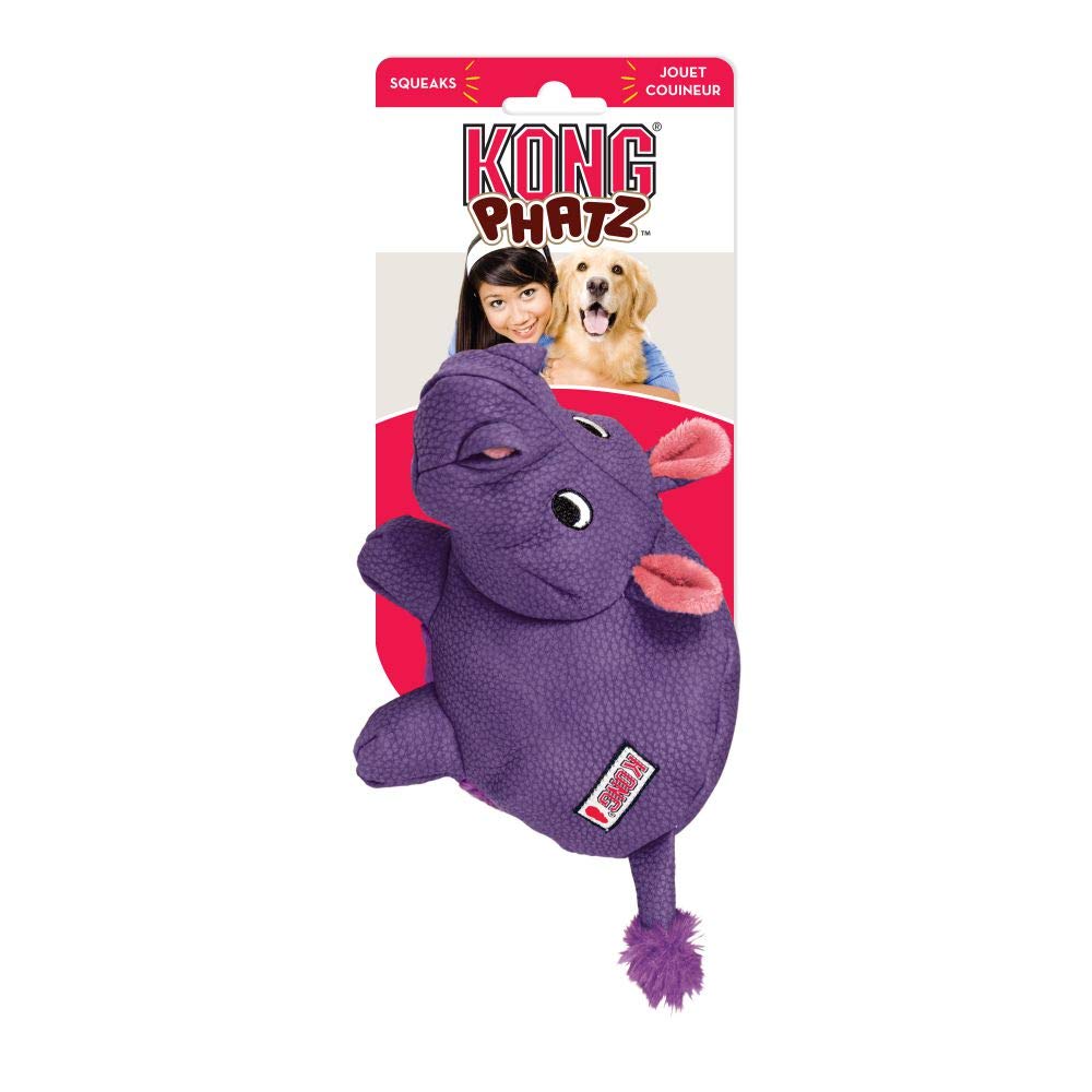 KONG Phatz Hippo Dog Toy, Small