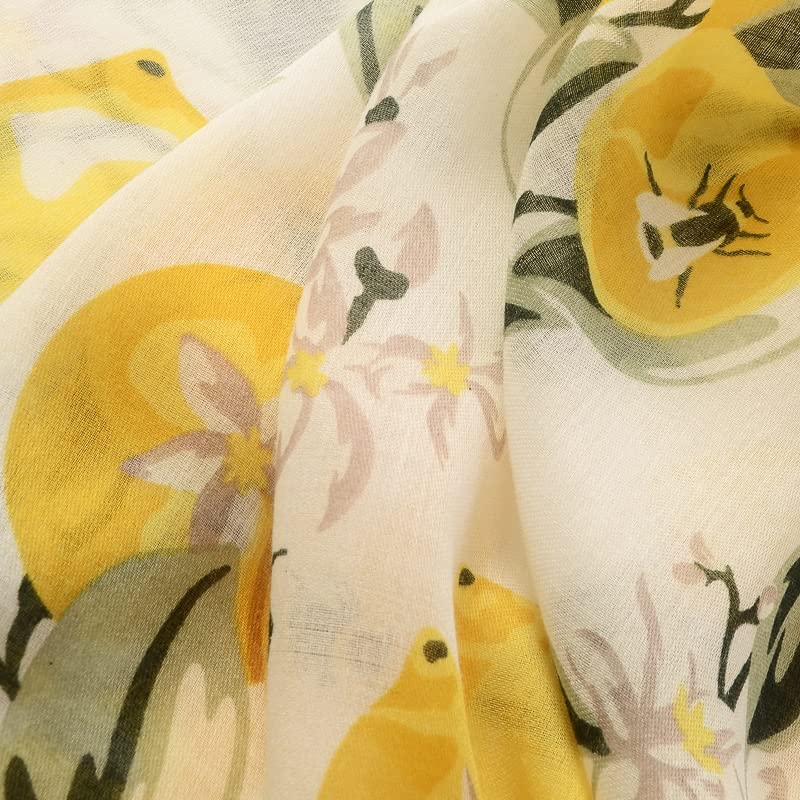 scarf Fruit Lemon Floral Fringe Viscose Shawl Scarf Headband Wrap Pashmina Stole (Color : A, Size : One size)