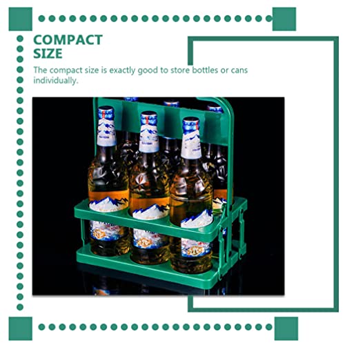 Zerodeko Drink Carrier Wine Bottle Glasses Caddy Plastic Beer Carrier Drinking Desk Accessories 6 Pack Bottle Case Wine Organizer Gift for Wine Lover Green Drink Carriers