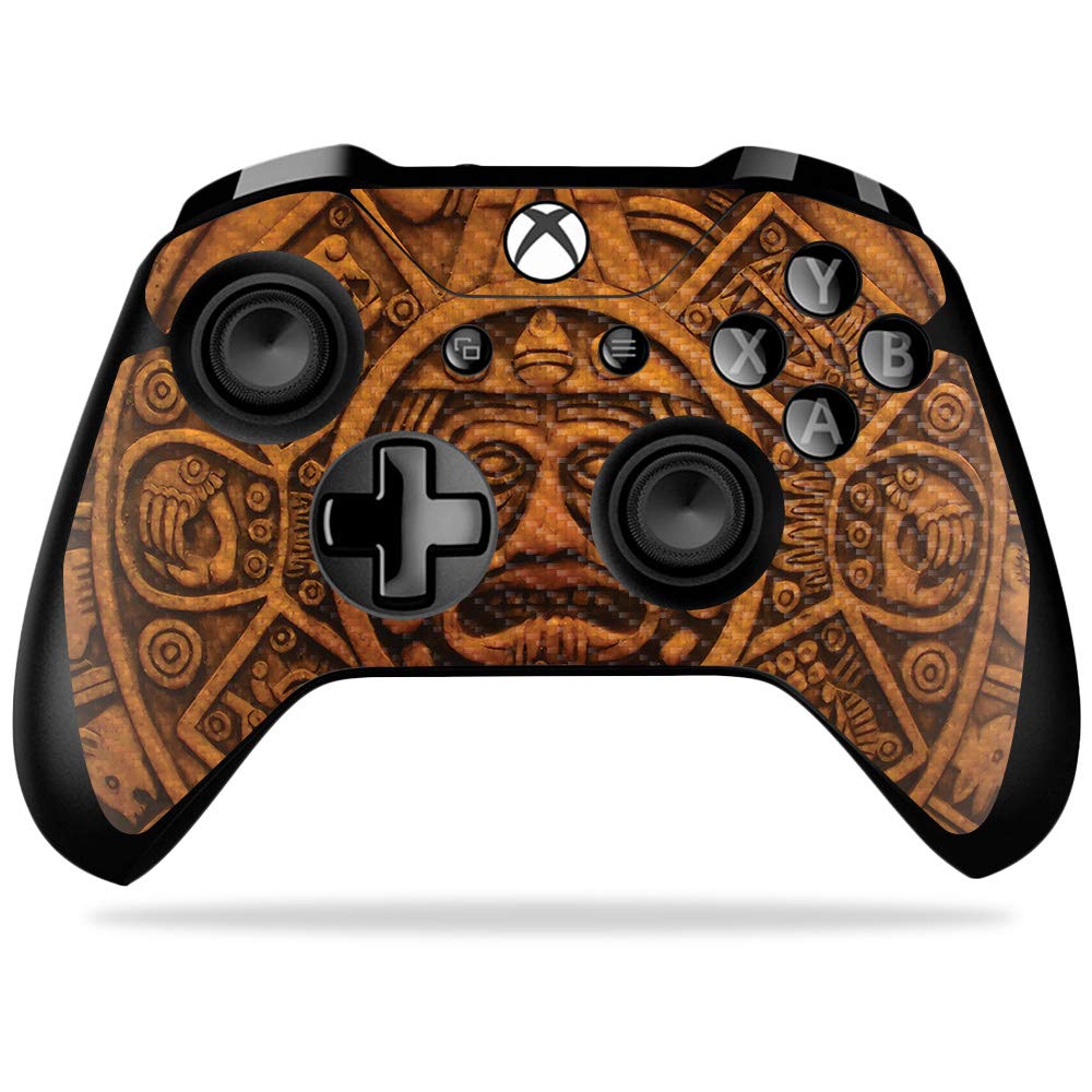 MightySkins Carbon Fiber Skin for Microsoft Xbox One X Controller - Carved Aztec | Protective, Durable Textured Carbon Fiber Finish | Easy to Apply, Remove, and Change Styles | Made in The USA
