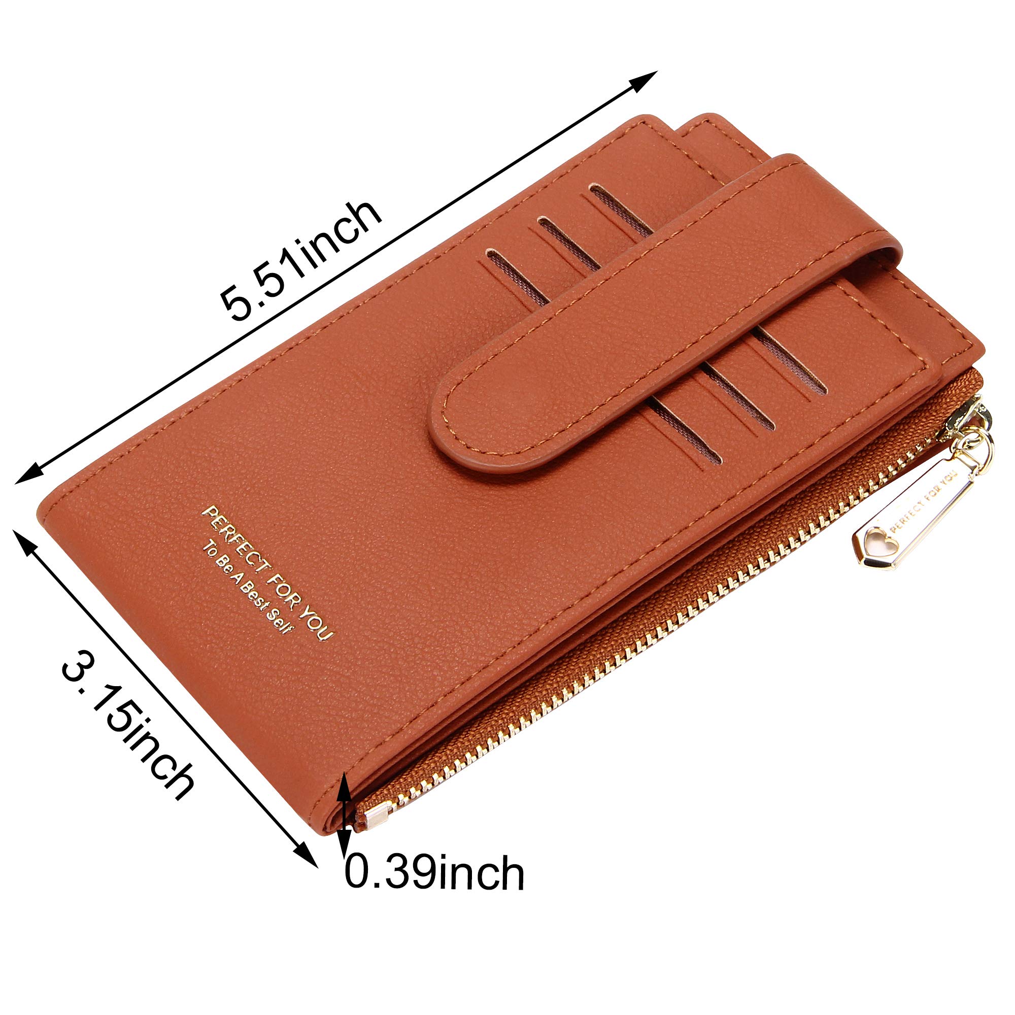 OIDERY RFID Card Holder Wallet for Women Slim Bifold Zipper Card Organizer Wallets with Gift Box