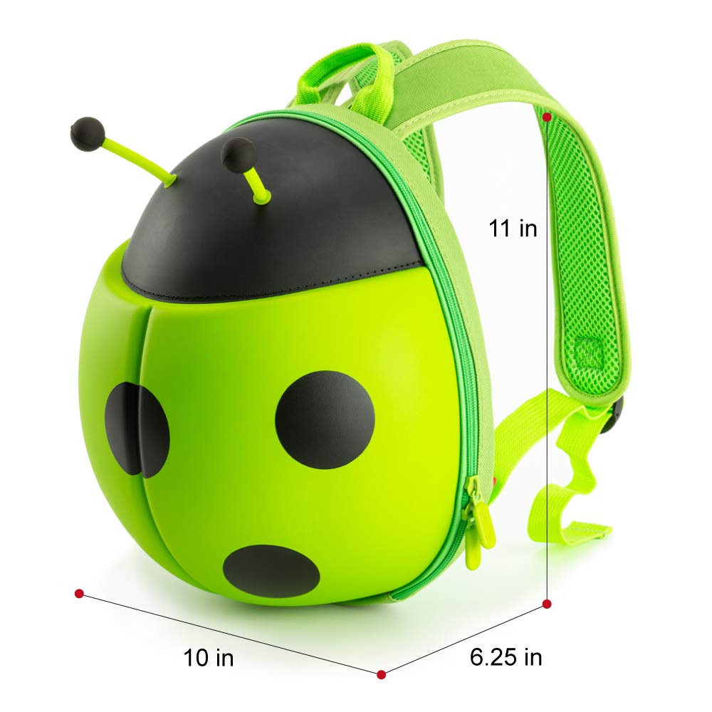 KIDDIETOTES Ladybug Backpack for Toddlers, and Children - Perfect for Daycare, Preschool, Kindergarten, and Elementary School
