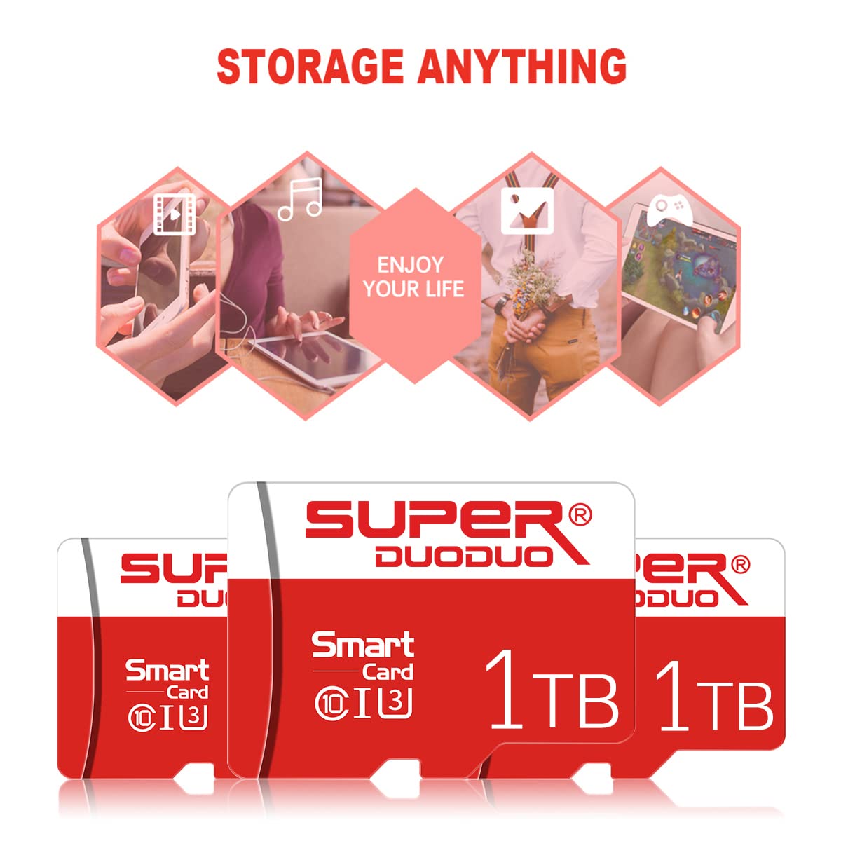 Micro SD Card 1TB Micro SD Memory Cards 1TB Class 10 Mini SD Card 1TB High Speed TF Card 1TB and Adapter for Camera,GOPRO,Cellphone,E-Reader,GOPRO