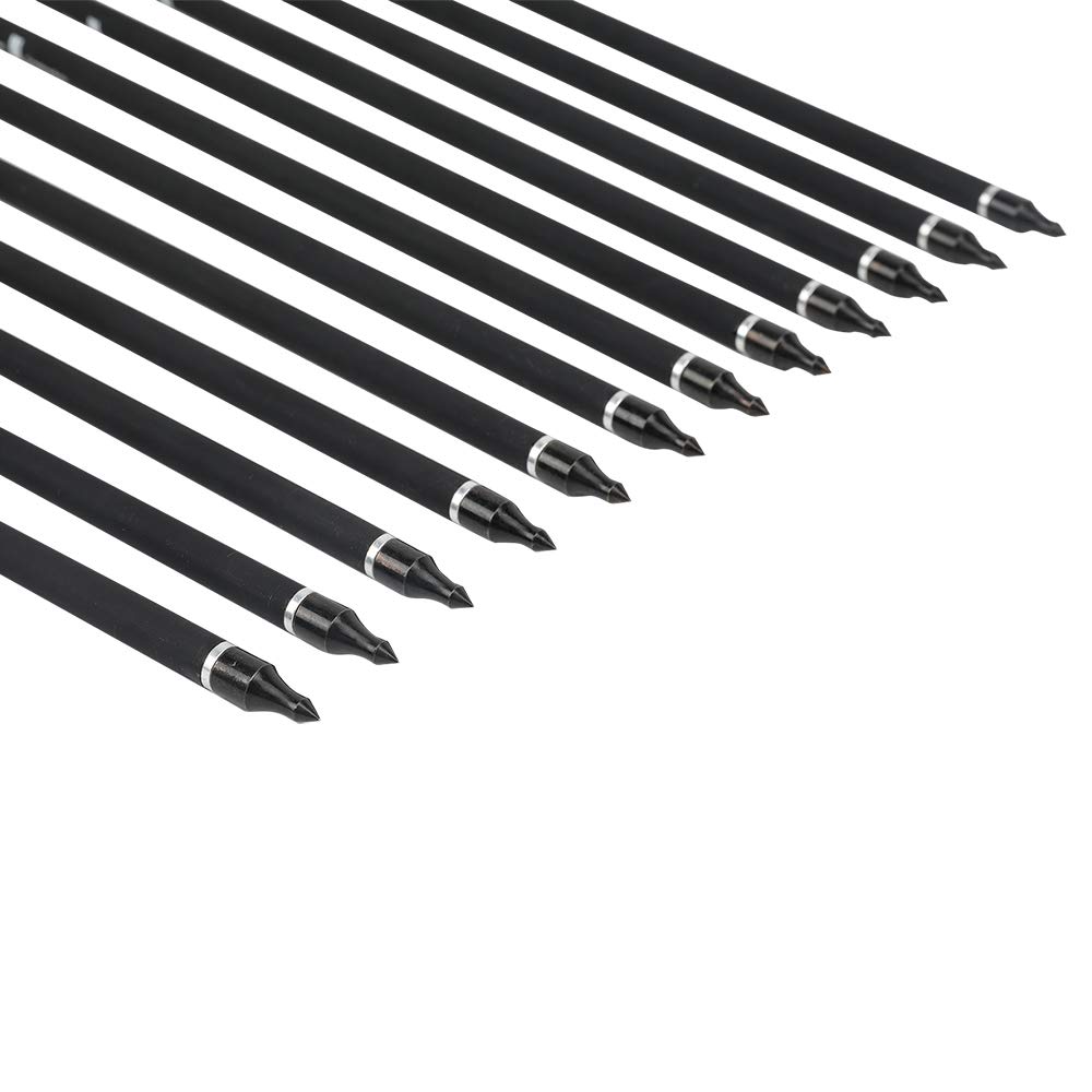 PG1ARCHERY Carbon Crossbolt 20 Inch Hunting Archery Arrows with Moon Nocks and Removable Tips (Pack of 12) (Red Black)