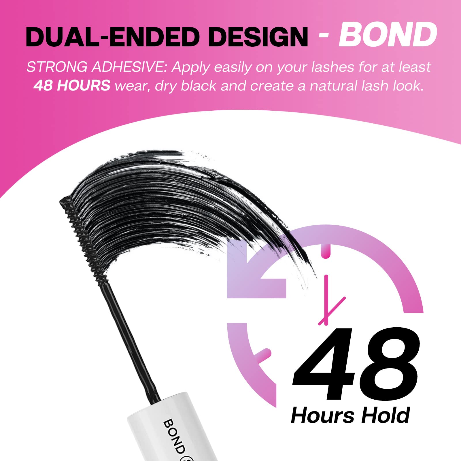 Lash Bond and Seal, CALAILIS Bond and Seal Lash Glue Super Strong Hold and Long Lasting 72 Hours Cluster Lash Glue Waterproof Non-Irritating Suitable for Sensitive Eyes Lash Bond